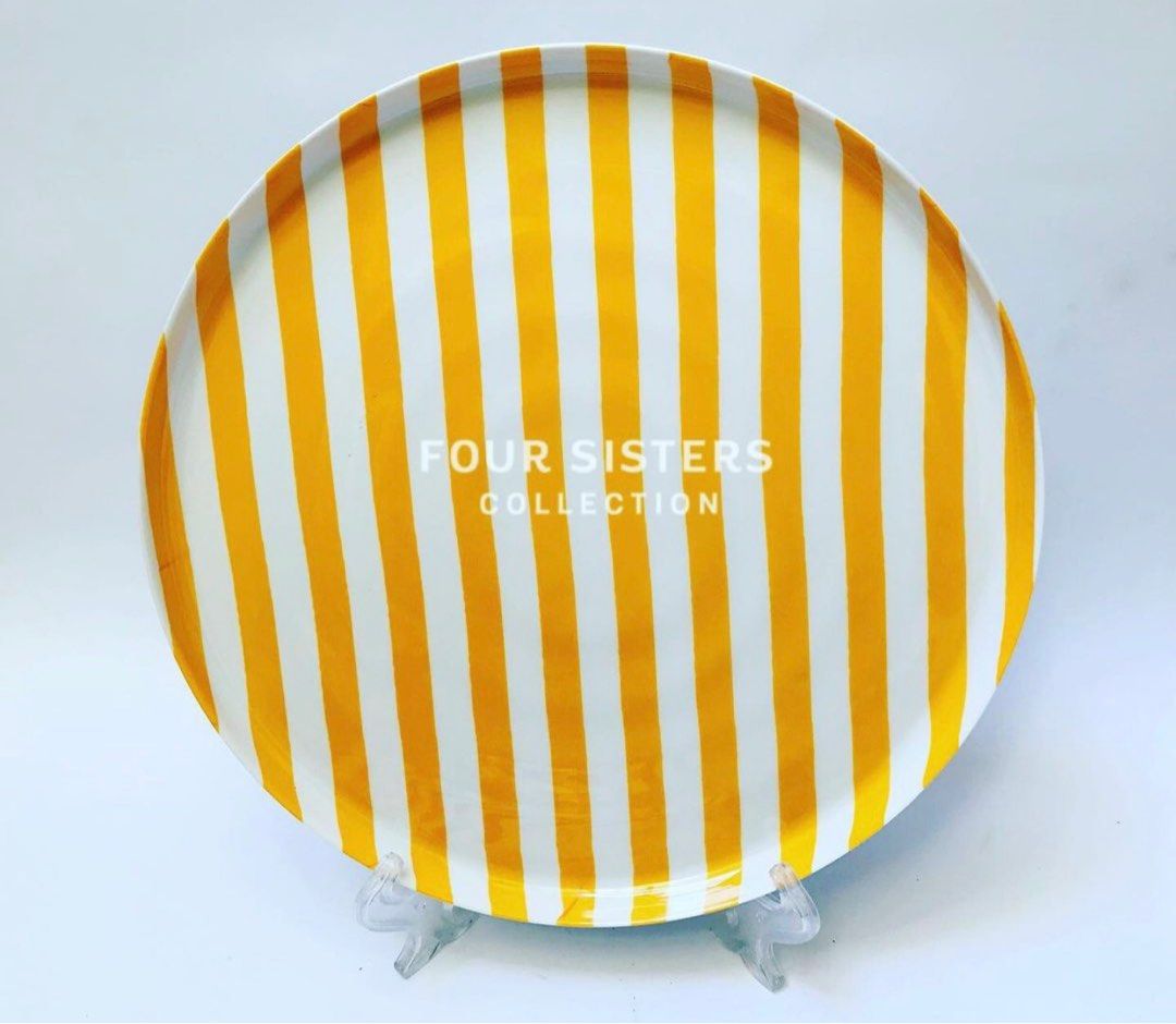 Stripe Dinner Plate 10.5” Melamine, Furniture & Home Living ...