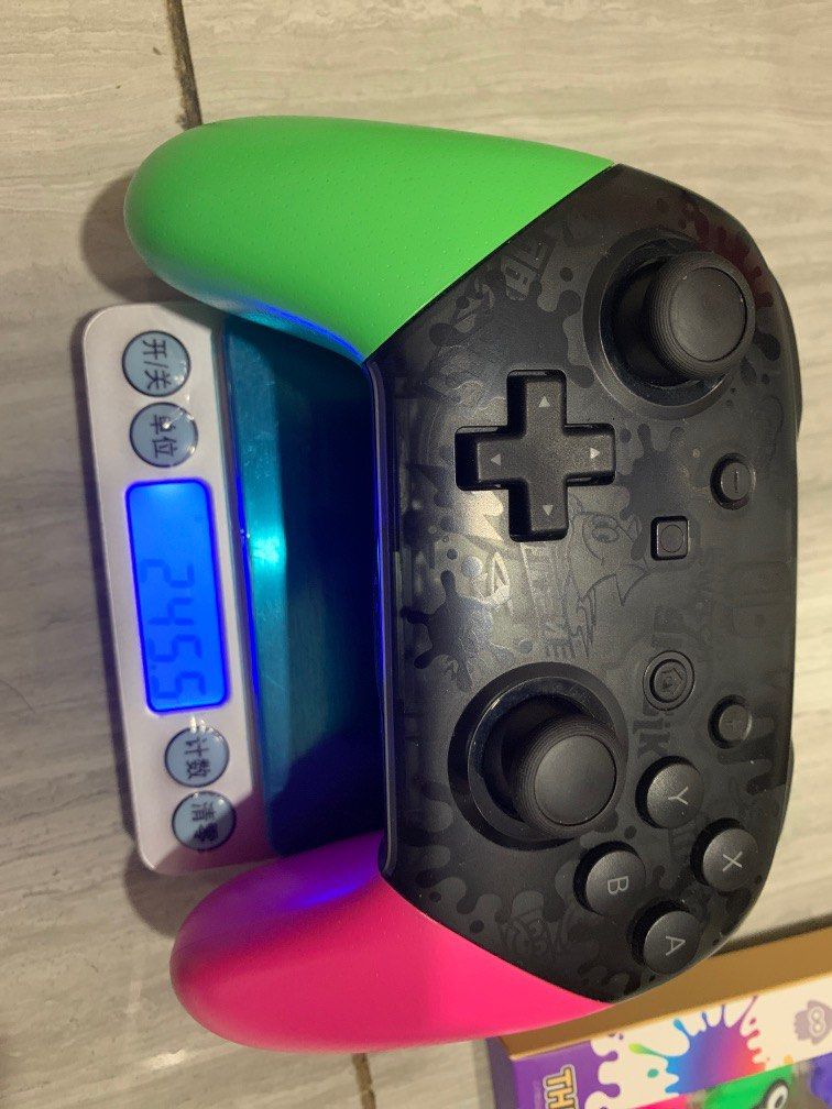 Switch pro controller正版原廠控制器手制手擎手柄漆彈戰士大作戰splatoon限定款, 電子遊戲, 遊戲機配件, 手掣 ...