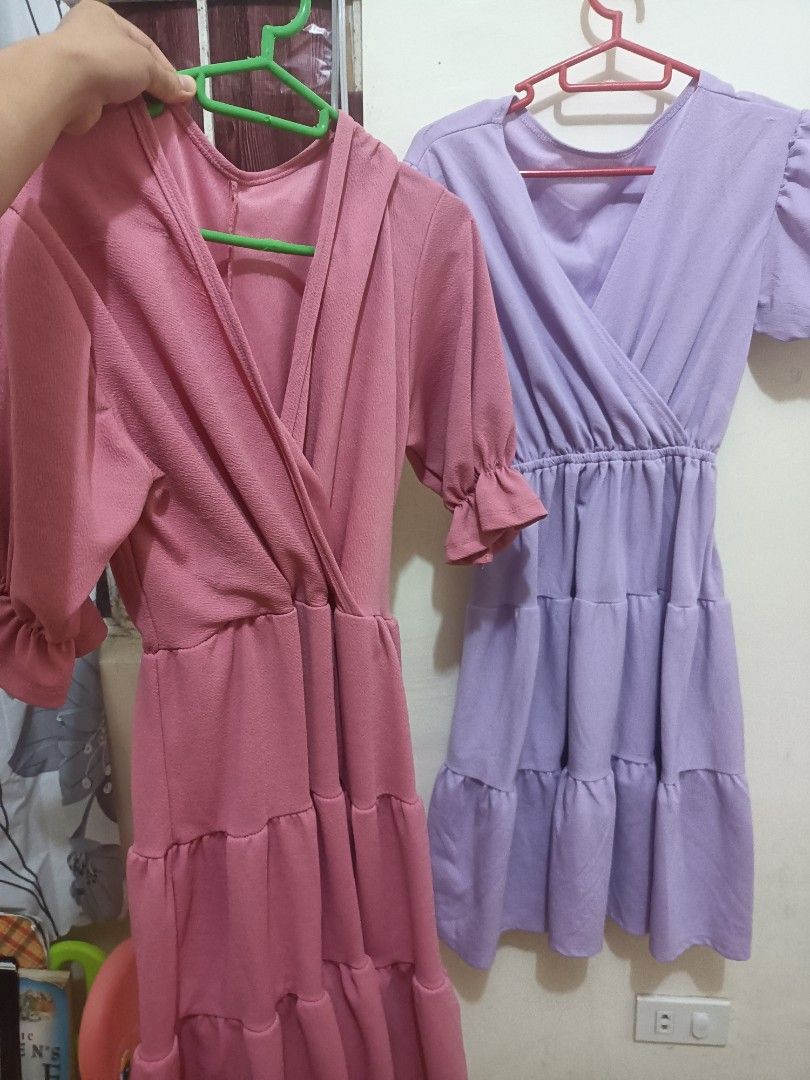 Take both dresses pink and purple, Women's Fashion, Dresses & Sets, Dresses on Carousell