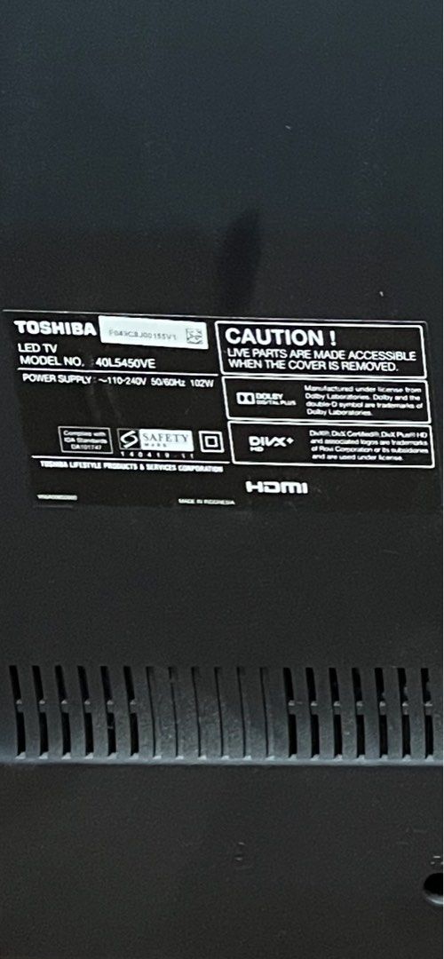 Toshiba TV 42 inches, TV & Home Appliances, TV & Entertainment, TV on ...