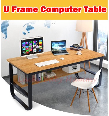 【U Frame Computer Table】Study Table / Computer Desk with Shelf Multiple ...