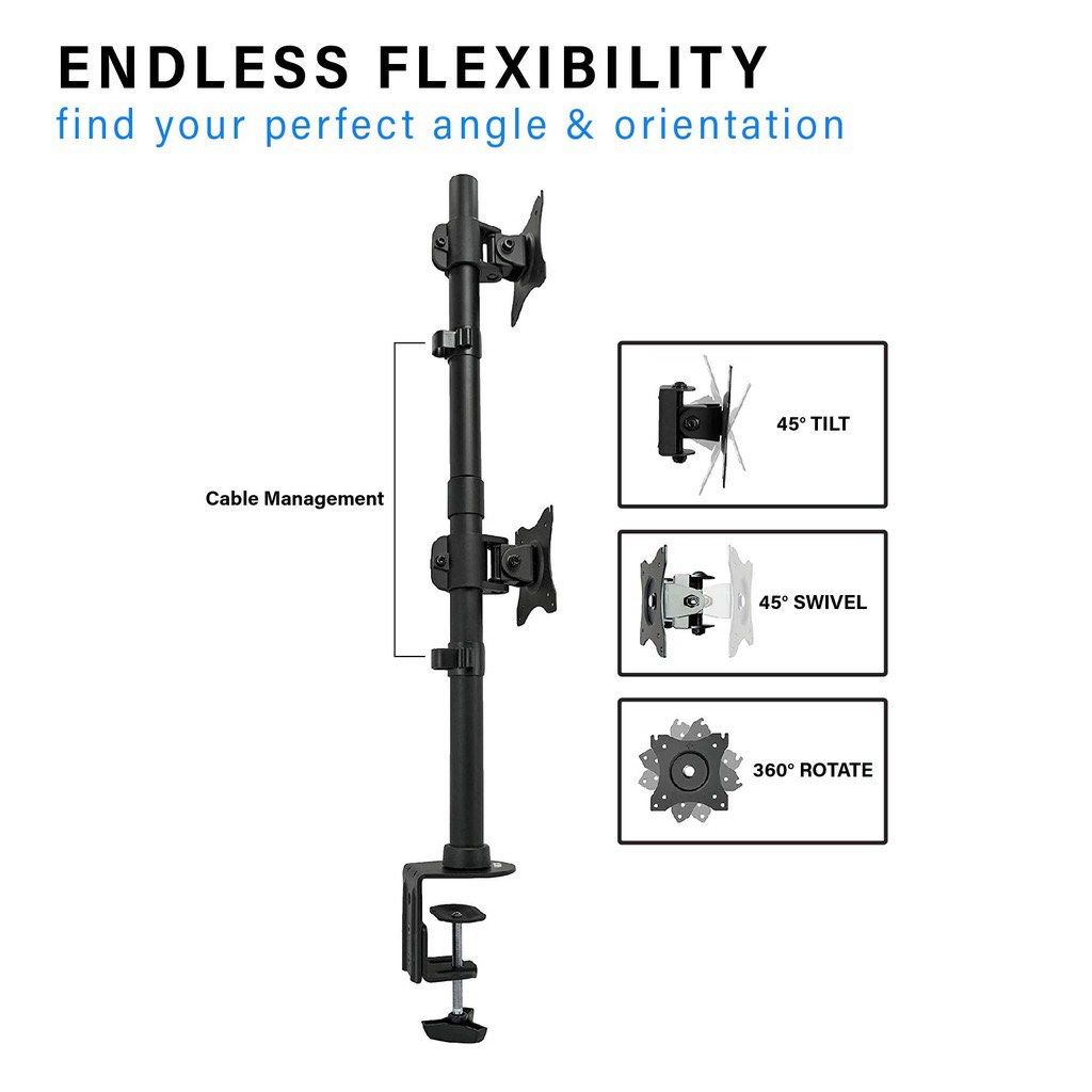 ULTi Evo Dual Computer Monitor Desk Mount Stand Vertical Array for 2 ...