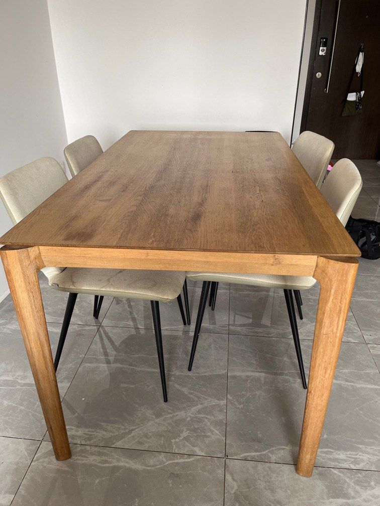 Used dining table for abt 4 years, Furniture & Home Living, Furniture ...