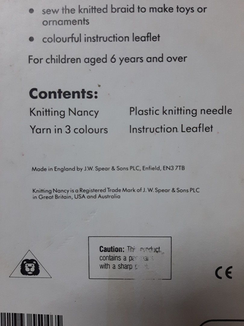 Vintage 1989 Knitting Nancy made in England, Hobbies & Toys, Stationery ...