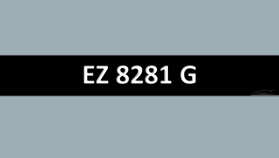Vintage E Series Car Number Plate for Sale: EZ 8281 G (EZ8281G), Car ...
