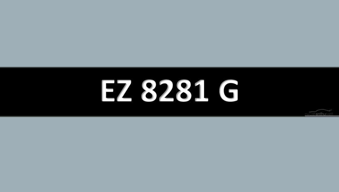 Vintage E Series Car Number Plate for Sale: EZ 8281 G (EZ8281G), Car ...