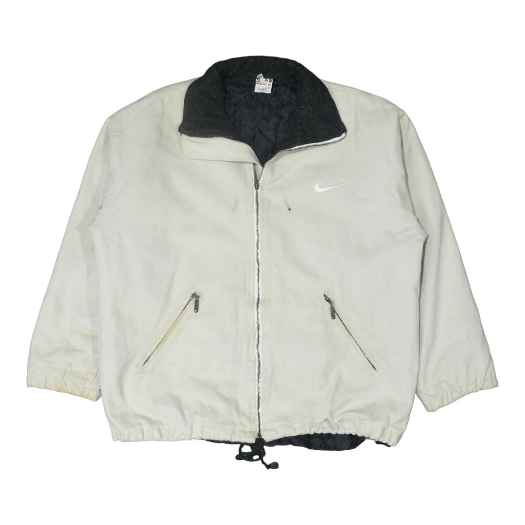 VINTAGE NIKE BEIGE ZIP TURTLENECK TYPE WOOL LINED JACKET, Men's Fashion ...