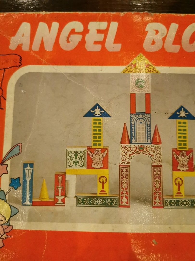 Vintage wooden block toy Compelet set Angel Block, Hobbies & Toys ...