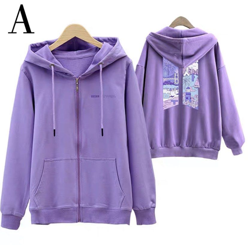 WTS official bts yet to come the city in busan zipper hoodie pc purple ...
