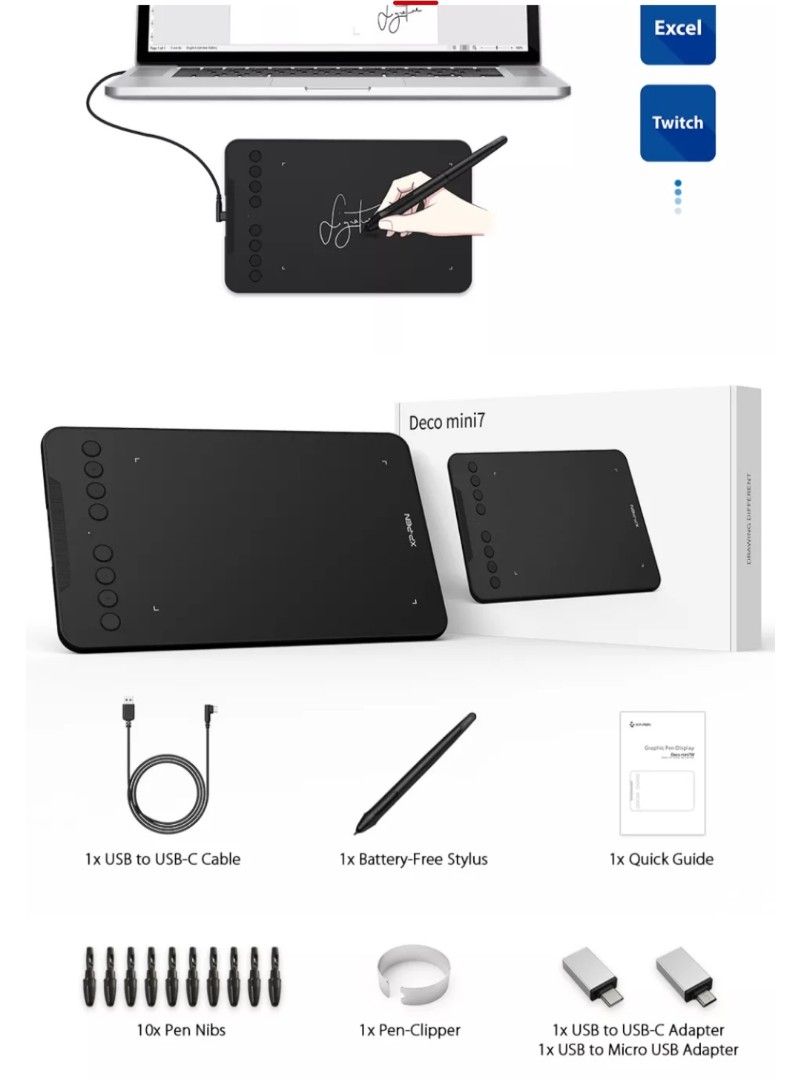 XP PEN DECO MINI 7 Drawing Tablet, Mobile Phones & Gadgets, Other ...