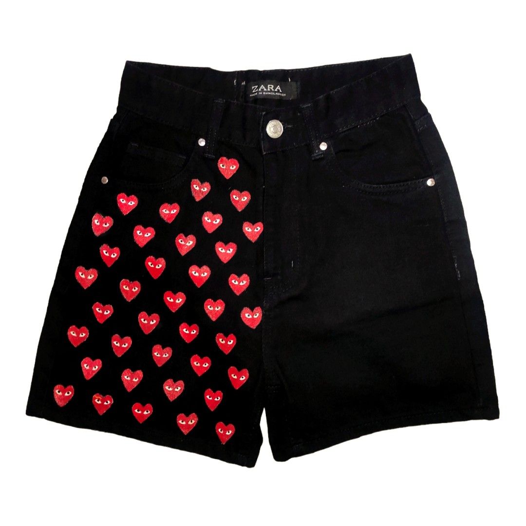 Zara Mom Shorts CDG Inspired Size 26, Women's Fashion, Bottoms, Shorts ...
