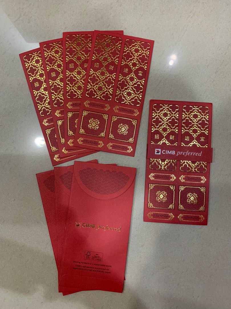 2023 CIMB Preferred Red Packets / Angpaos, Hobbies & Toys, Stationery ...