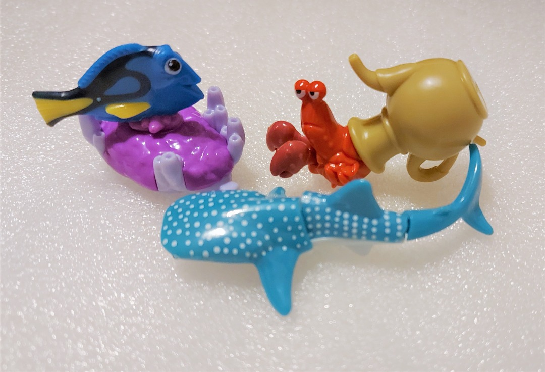 3個 可動 Finding Dory 海底奇兵2 魚 寄居蟹 藍塘魚 鯨鯊 Sandy Crab Destiny Whale Shark ...