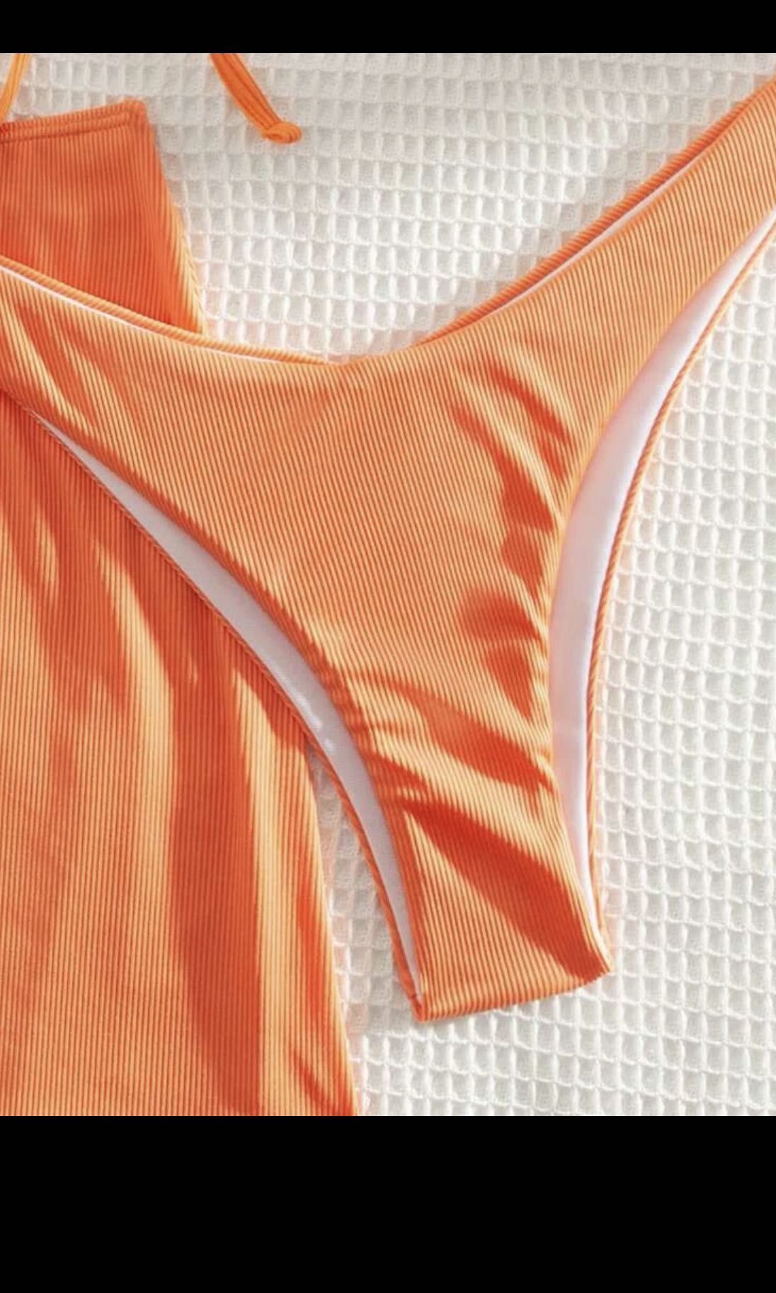 3pc. Orange String Bikini and Beach Skirt, Women's Fashion, Swimwear, Bikinis & Swimsuits on ...