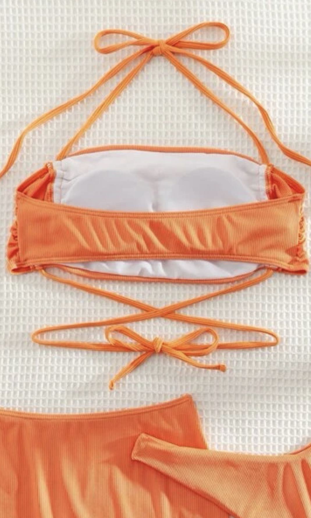 3pc. Orange String Bikini and Beach Skirt, Women's Fashion, Swimwear, Bikinis & Swimsuits on ...
