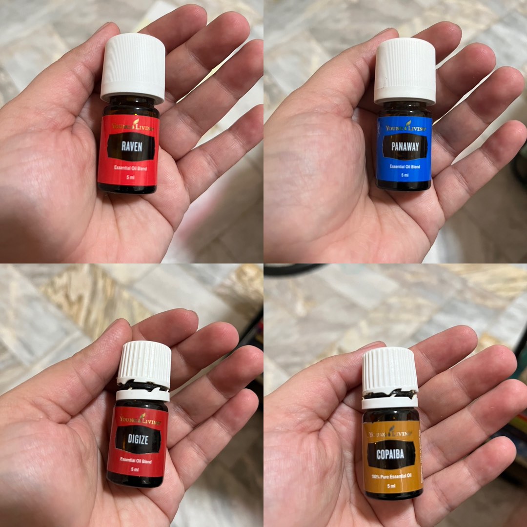 4 Young Living Essential Oils (Raven, Copaiba, Digize, Panaway ...