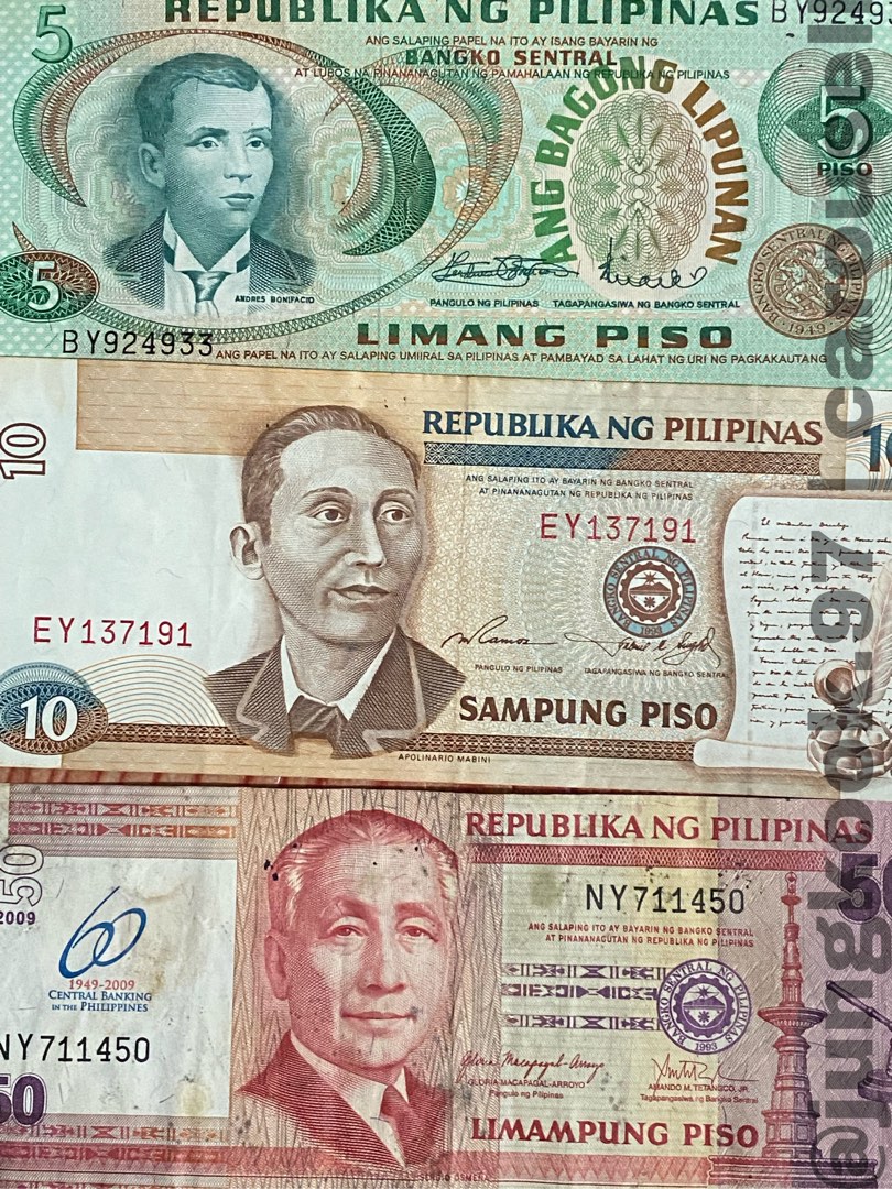 5,10,50 pesos old paper bill, Hobbies & Toys, Memorabilia ...
