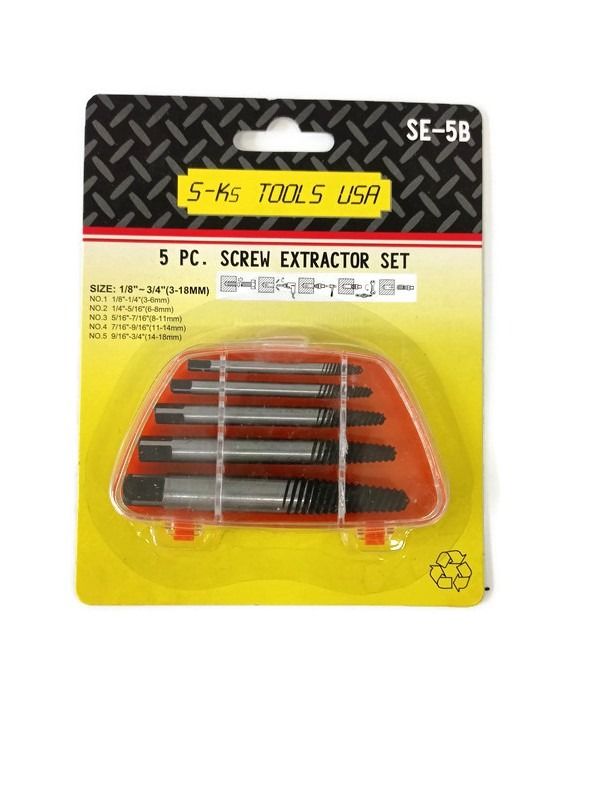 5 pc. S-KS Screw Extractor Set Size No. 1 to 5, Furniture & Home Living ...