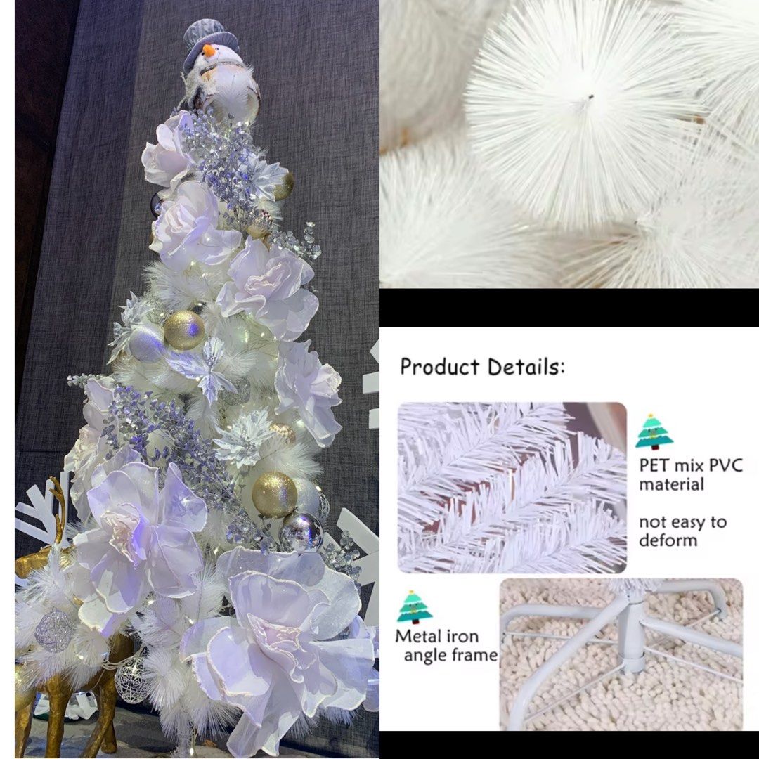 6ft White Pine Needle Christmas Tree - Artificial, Furniture & Home ...