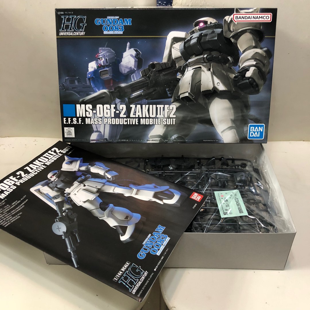 (順豐到付)機動戰士高達 HG GUNDAM 1/144 HG 1/144 GUNDAM HGUC 0083 MS-06F-2 ZAKU II F2 渣古 自護 高達模型, 興趣及遊戲, 玩具 ...
