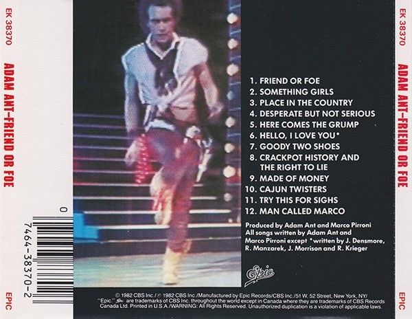 Adam Ant FRIEND OR FOE CDR, Hobbies & Toys, Music & Media, CDs & DVDs ...