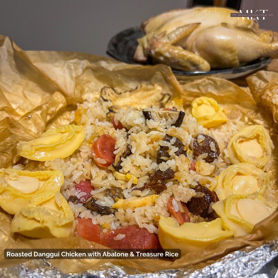 Baked Chicken with Abalone Treasure Rice - Chinese Lunar New Year party ...
