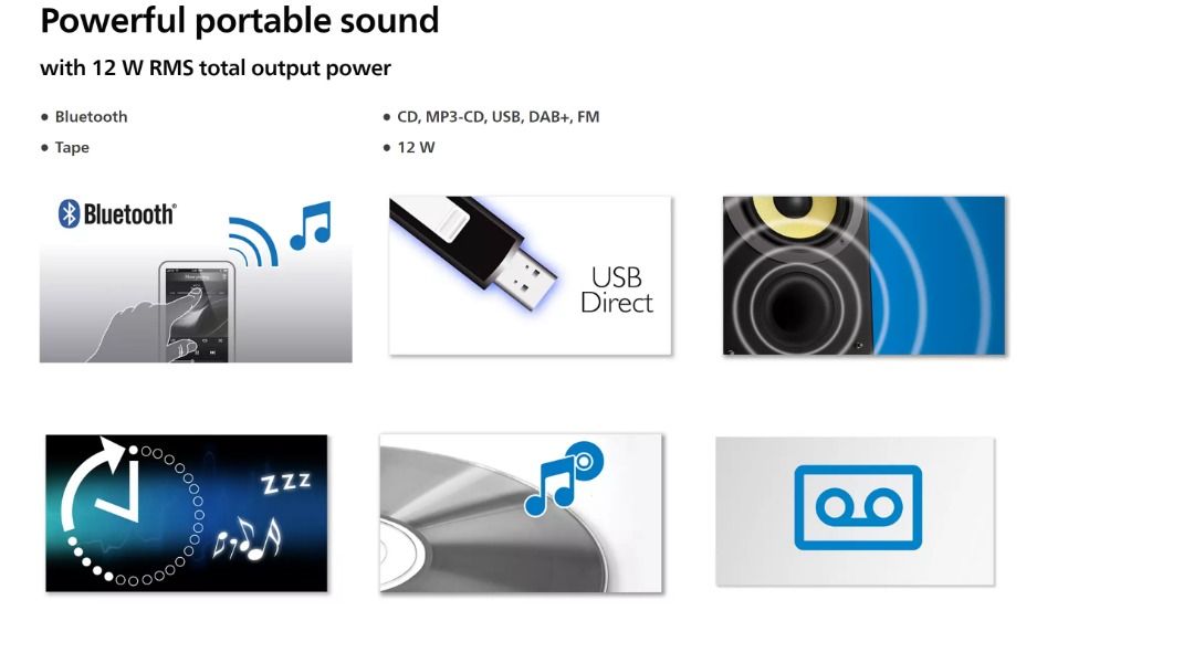 [BNIB] Philips (AZB798T/12) 12W Bluetooth CD Soundmachine, Portable CD ...