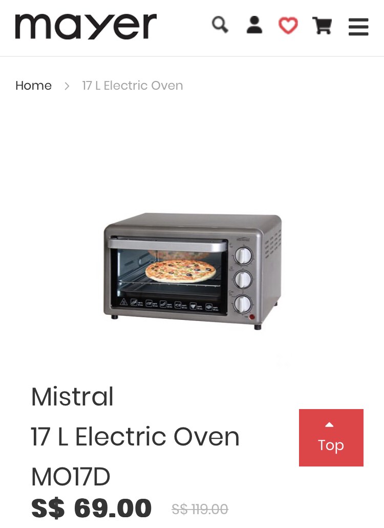Brand new ! Mistral Oven 17L Electric Oven model MO17D, TV & Home ...