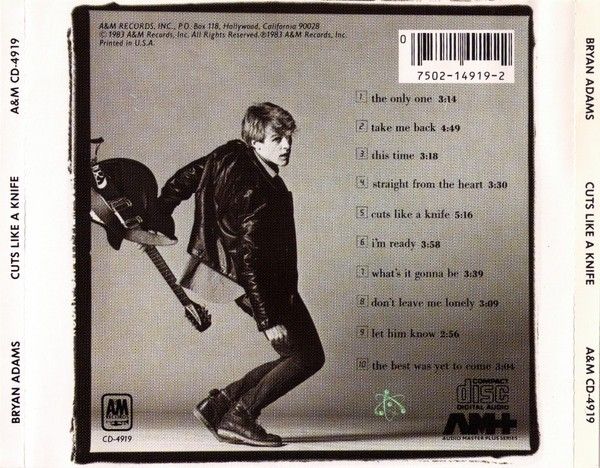 Bryan Adams CUTS LIKE A KNIFE CDR, Hobbies & Toys, Music & Media, CDs ...