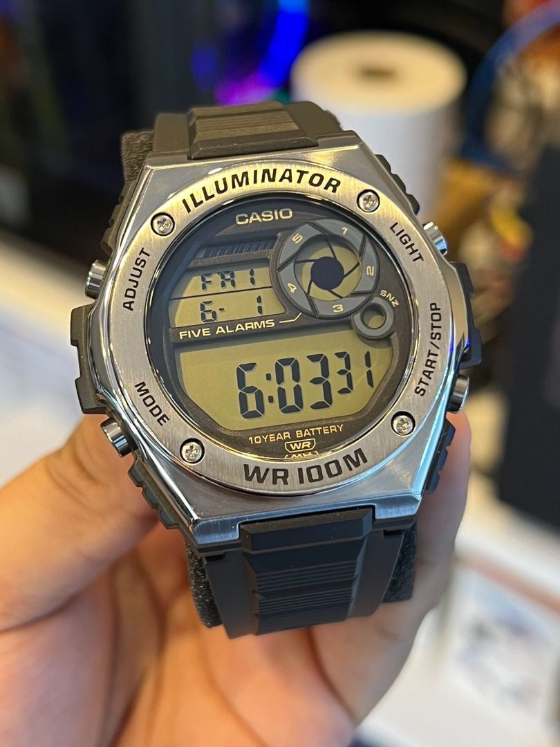 CASIO Illuminator Digital Black Rubber Strap Men's Watch MWD-100H-9AV ...