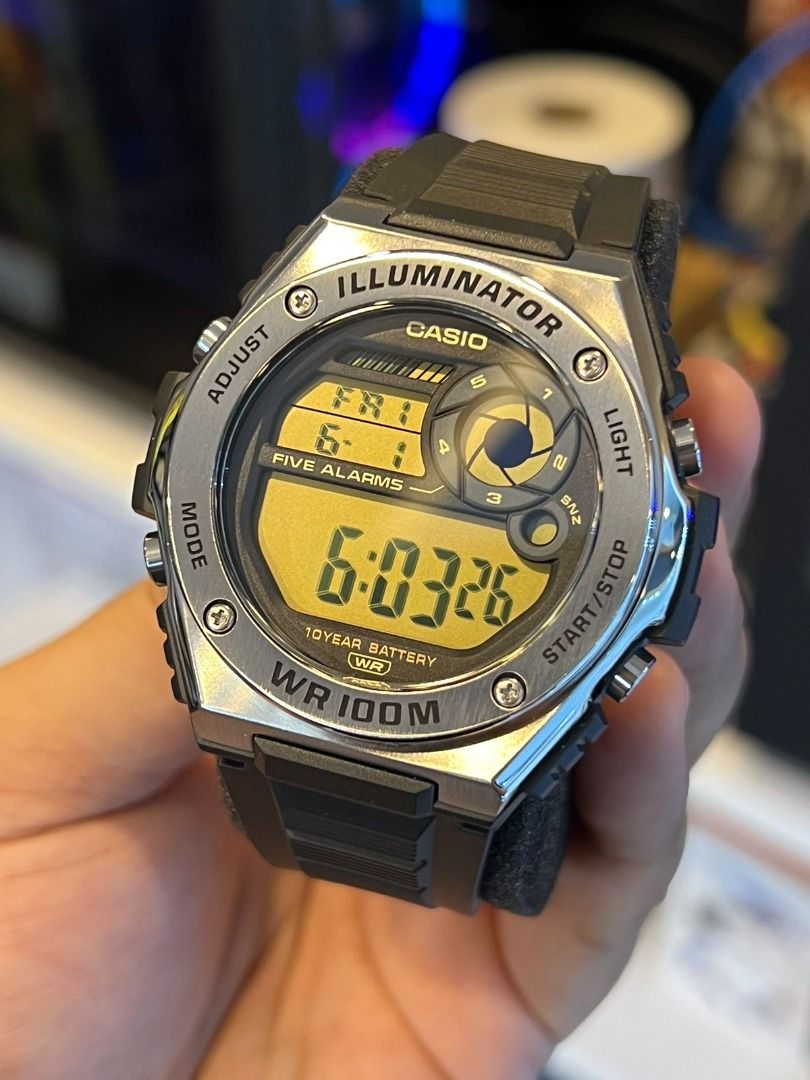 Casio Illuminator Digital Black Rubber Strap Mens Watch Mwd 100h 9av