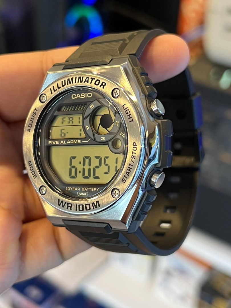 CASIO Illuminator Digital Black Rubber Strap Men's Watch MWD-100H-9AV ...
