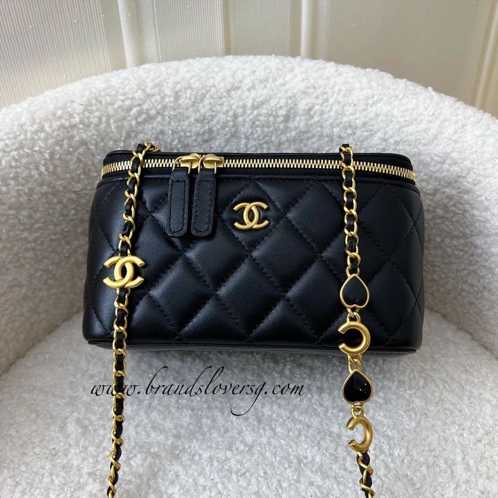 Chanel 22B Small Vanity in Black Lambskin AGHW, Luxury, Bags & Wallets ...