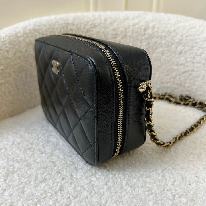 Chanel Mini Camera Bag in Black Caviar LGHW, Luxury, Bags & Wallets on ...