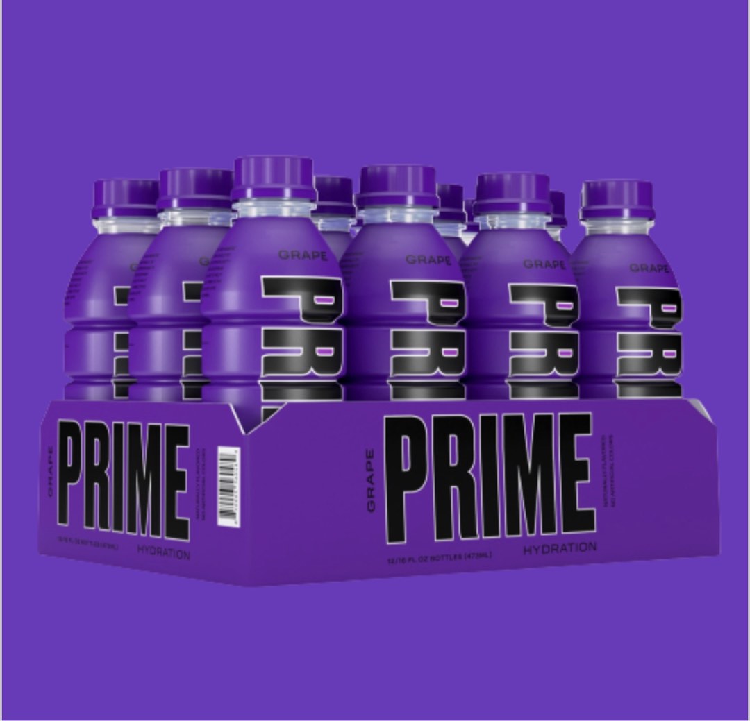 *Cheapest* Prime Hydration Drink Grape Flavour (12 pack), Food & Drinks ...