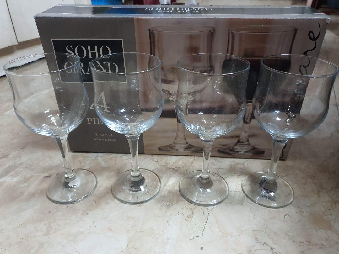 Circleware Soho Grand 4 Piece White Wine Glass 8oz, Furniture & Home ...