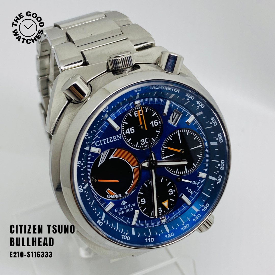Citizen Tsuno Bullhead E210-S116333, Fesyen Pria, Jam Tangan di Carousell