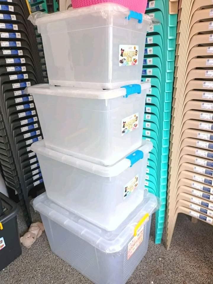 CLEAR/WHITE STORAGE BIG BOXES, Furniture & Home Living, Home ...