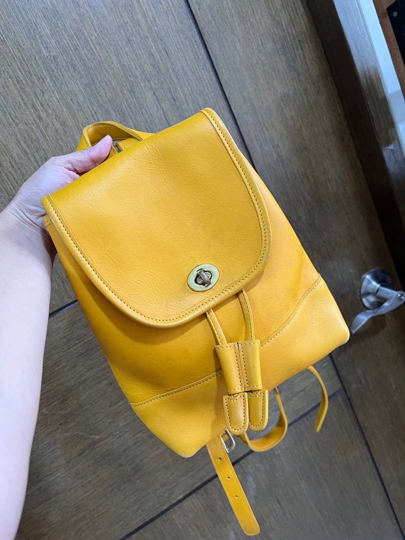 Coach Vintage Yellow Mini Day Pack Backpack, Women's Fashion, Bags ...