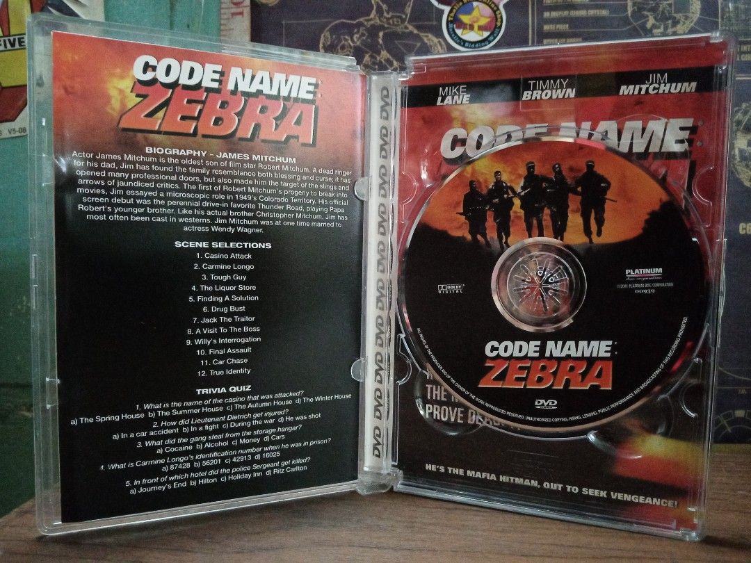 Code Name: Zebra DVD, Hobbies & Toys, Music & Media, CDs & DVDs on ...