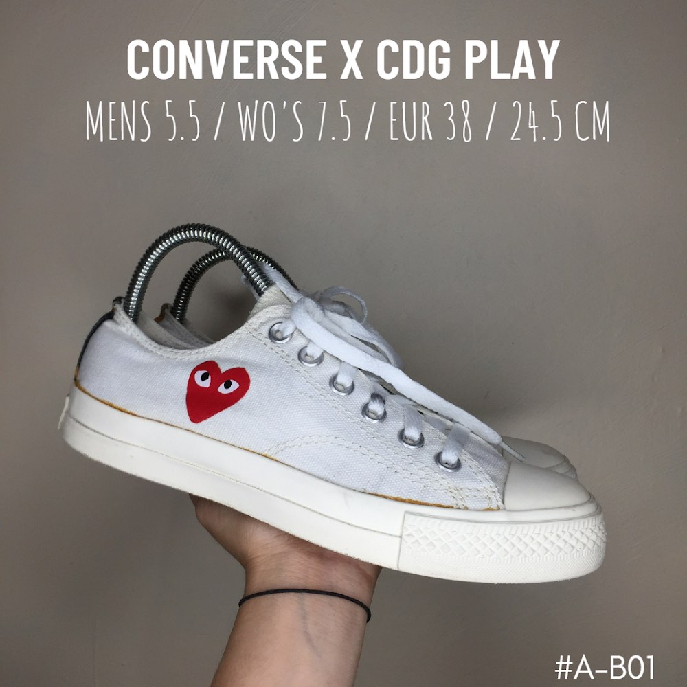 CONVERSE X CDG PLAY, Women's Fashion, Footwear, Sneakers on Carousell