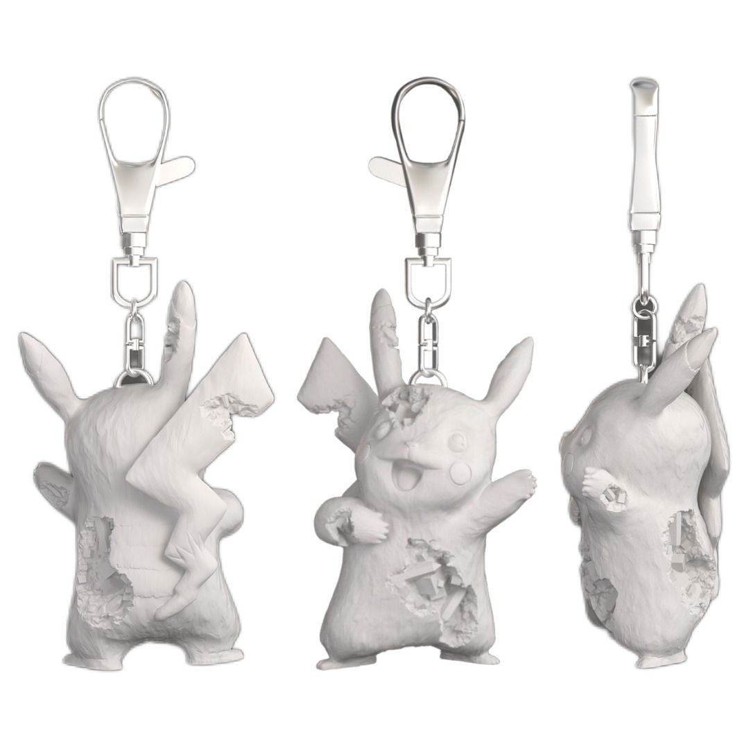 Daniel Arsham x Pokemon Pikachu Cubone Squirtle Keychain, 興趣及遊戲, 玩具 ...
