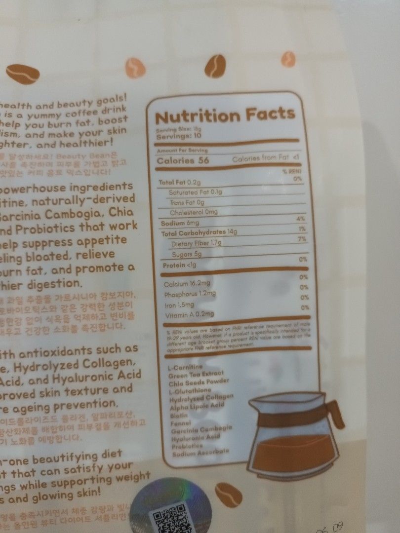 Dear Face Beauty Bean Mocha, Food & Drinks, Beverages on Carousell