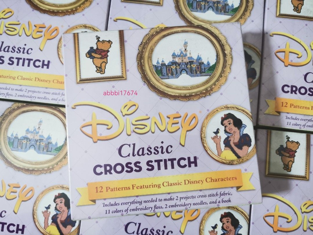 DISNEY CLASSIC CROSS STITCH SET - 12 PATTERNS OF DISNEY CHARACTERS ...