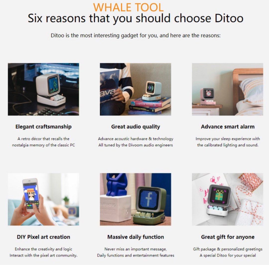 Divoom Ditoo Plus Retro Pixel Art Portable Speaker, Audio, Portable ...