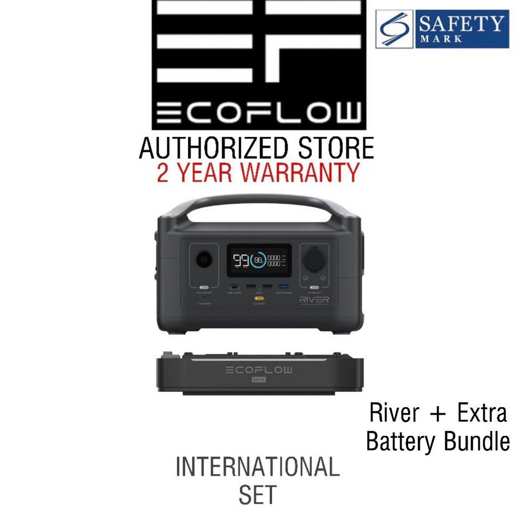 EcoFlow Portable Power Station - River 600 + Extra Battery Bundle Set ...