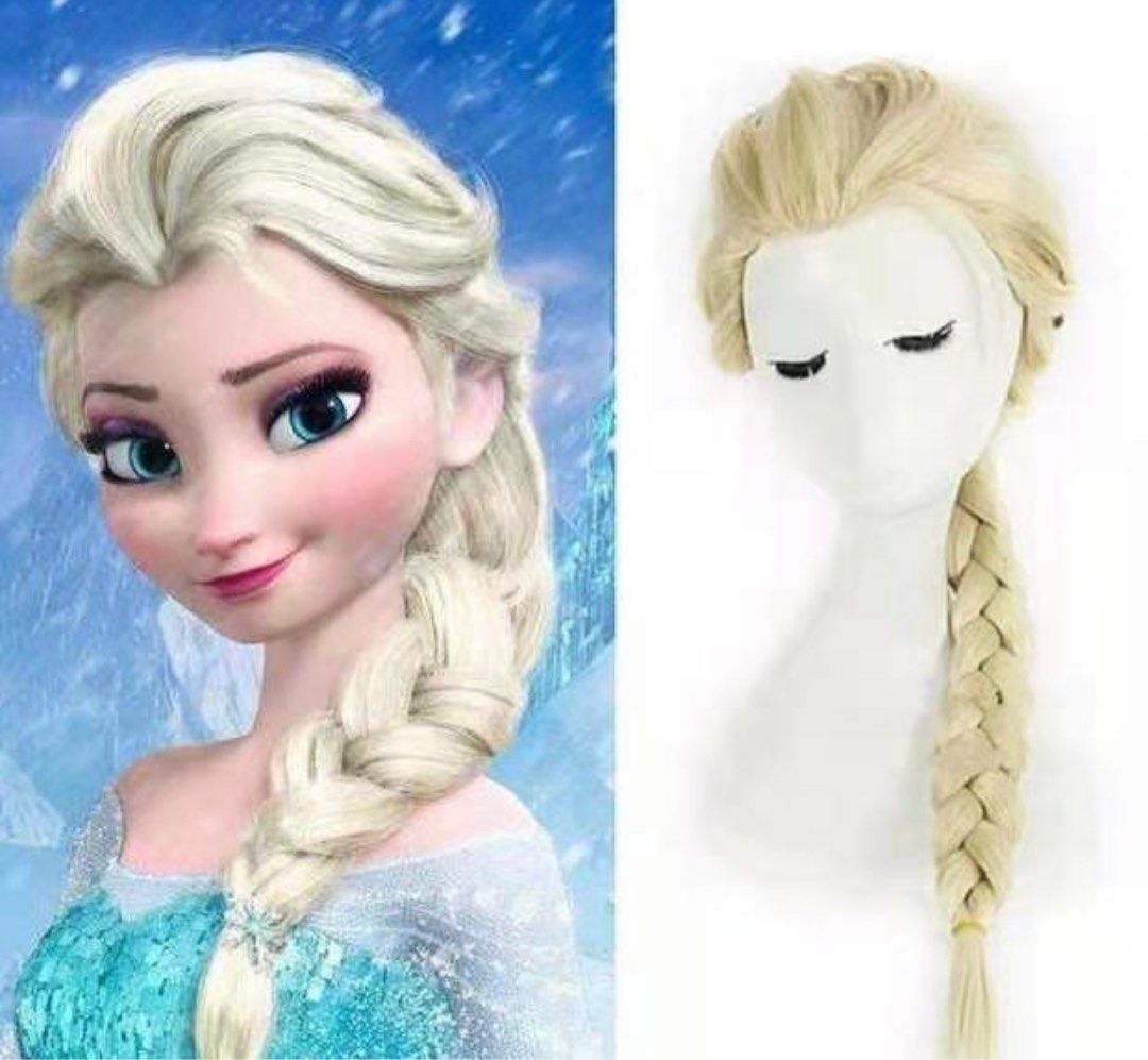 Elsa Wig Frozen Disney Princess Party Kid Child Girl Performance ...