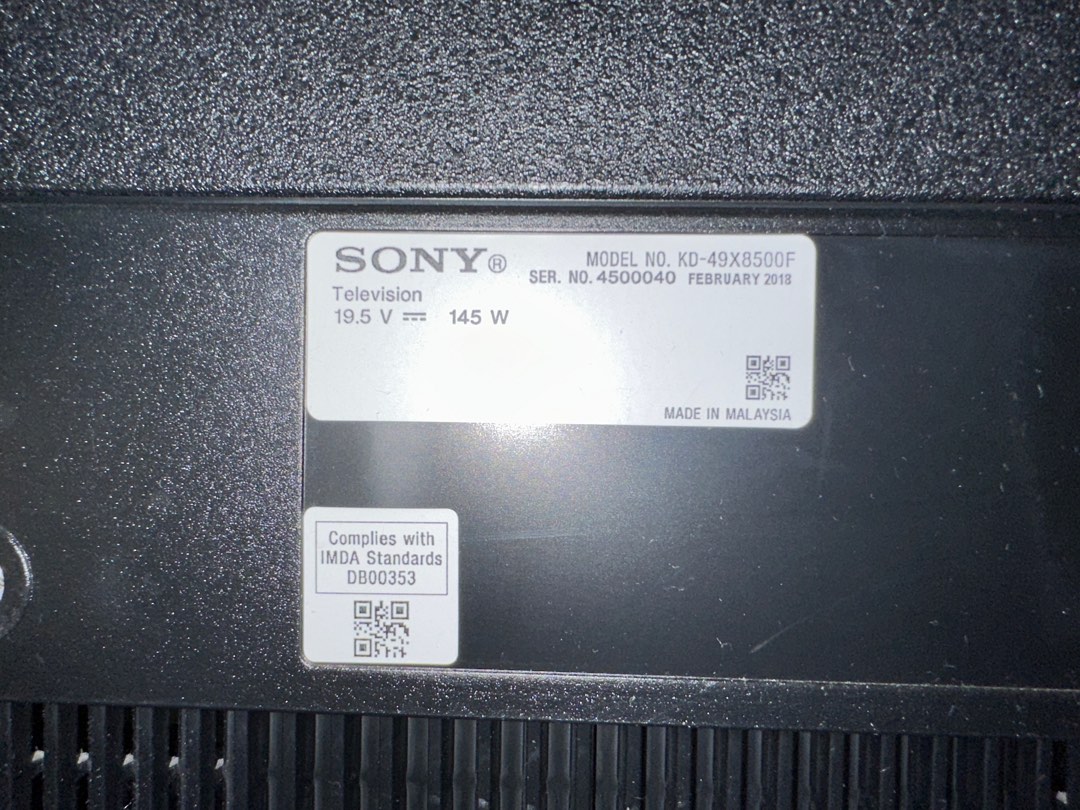 Faulty Sony 49” 4K UHD TV KD-49X8500F, TV & Home Appliances, TV & Entertainment, TV on Carousell