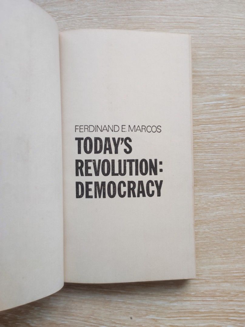 Ferdinand Marcos: Today's Revolutionary Democracy,New Society 1971 ...
