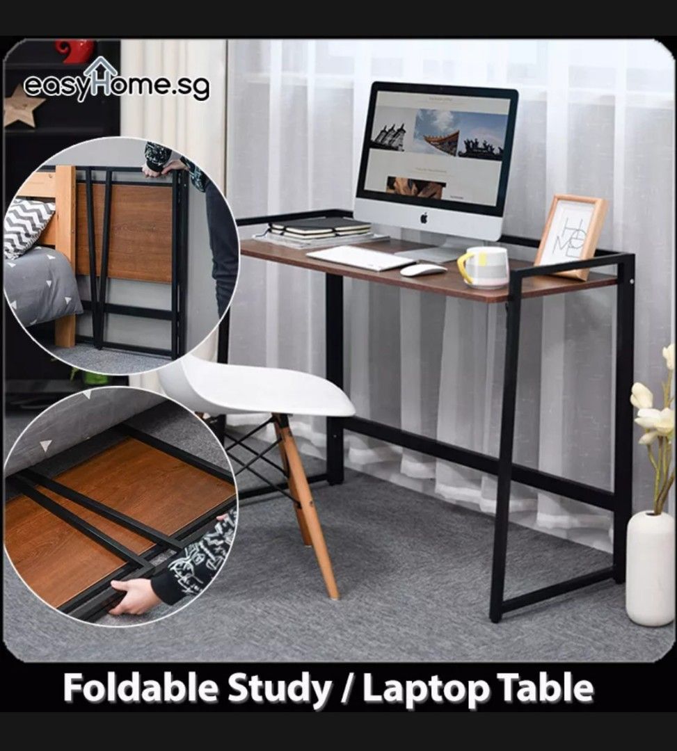 Foldable study desk, Furniture & Home Living, Furniture, Tables & Sets ...